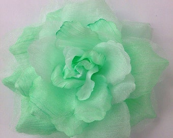Large mint green flower clip 5" / bridesmaids hair flower / flower ...
