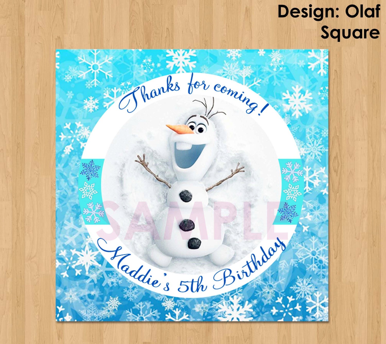 Disney Frozen Favor Tag or Label Olaf Frozen Birthday Party