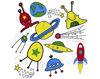 Popular items for alien clipart on Etsy