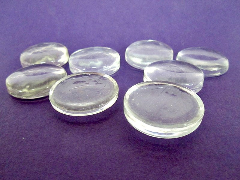 5 Extra Large Clear Glass Gems Glass Cabochon By Yourglasssupply