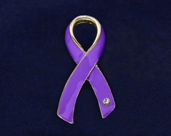 Large Purple Ribbon Pin (RE-P-01-4)