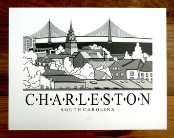 Popular items for charleston skyline on Etsy
