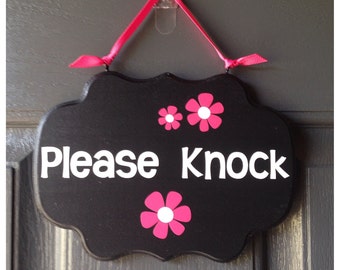 Popular items for please knock sign on Etsy