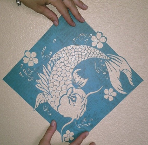 Original paper cut-Koi Fish ....for a good luck..