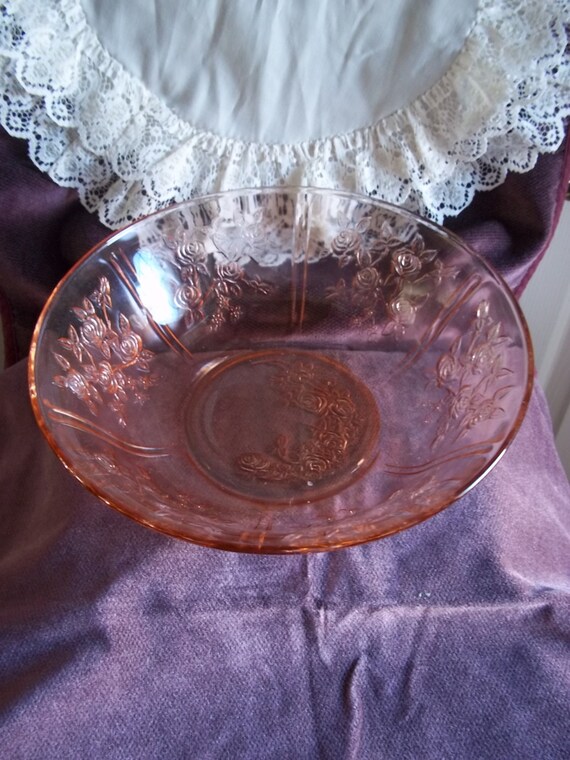 1930's Rose of Sharon Depression Glass Bowl