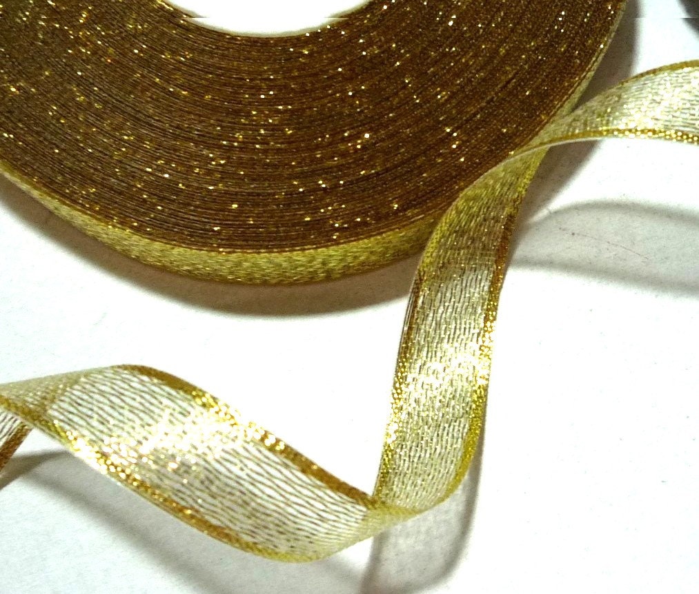 32 yards /29 mt Gold Metallic Ribbon Trim Crafts Supply