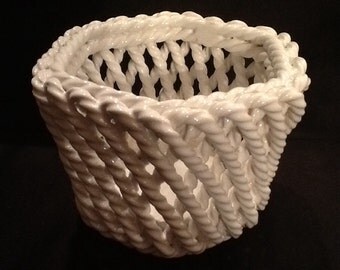 Unique basket weave pottery related items | Etsy