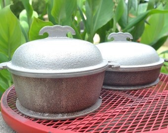 TWO Vintage Pre-War Silver Seal Century Metalcraft Hammered Aluminum ...