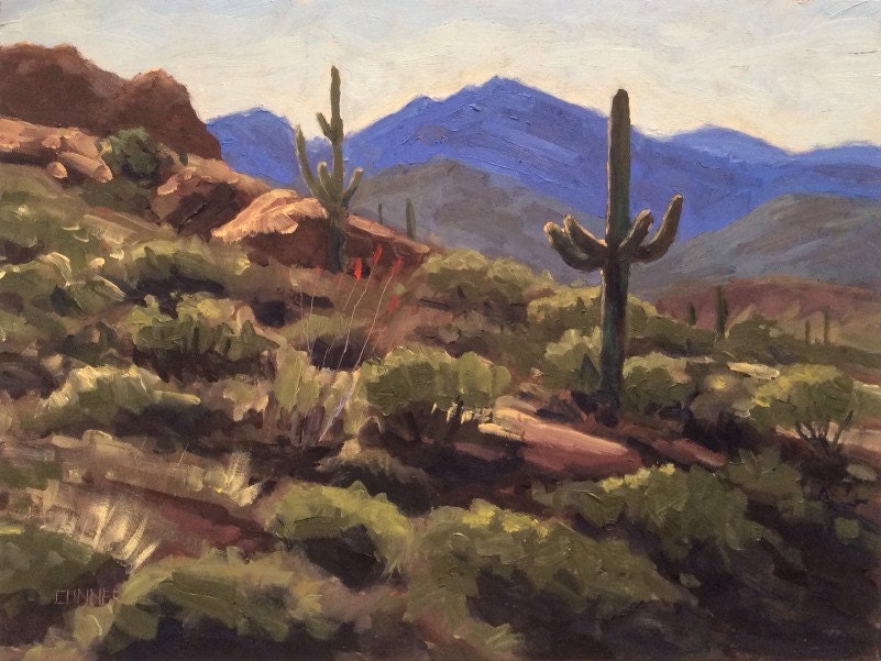 Sonoran Desert Colors Arizona 9x12 Landscape Oil Painting