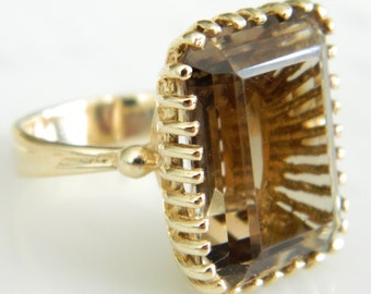 Large citrine ring | Etsy