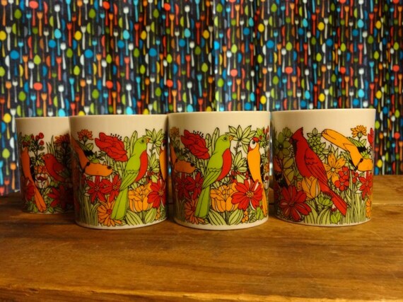 Amazing 1960s Vintage Japanese Coffee Mug Set