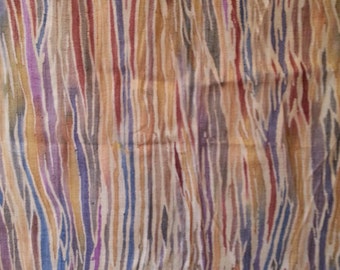 Vintage Silkworks 100% Hand Painted Tussah Silk Fabric, Ripples Pattern
