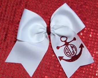 Custom 3 Colored Glitter Varsity Cheer Bow by SouthernGirlsShoppe