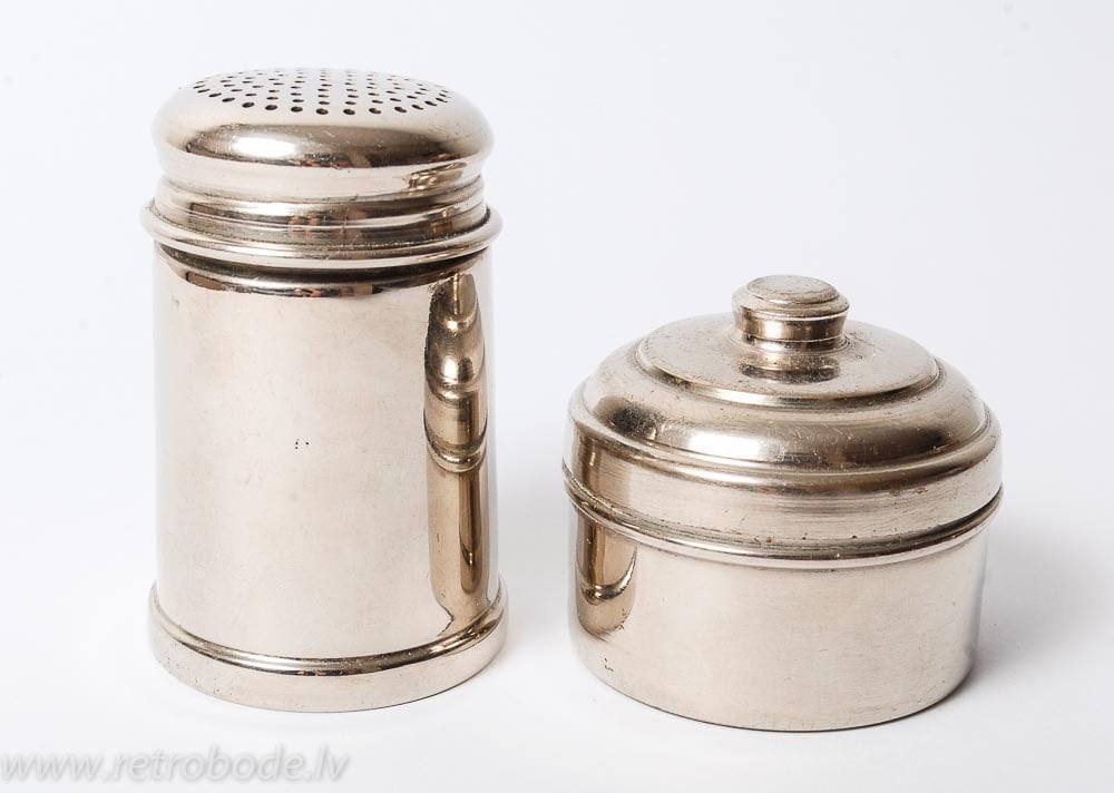 Set of 2 Antique Silver plated Metal Powder Compact, Case, Box (CI082 ...