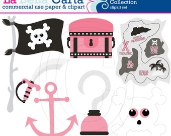 Popular items for cute pirate clipart on Etsy