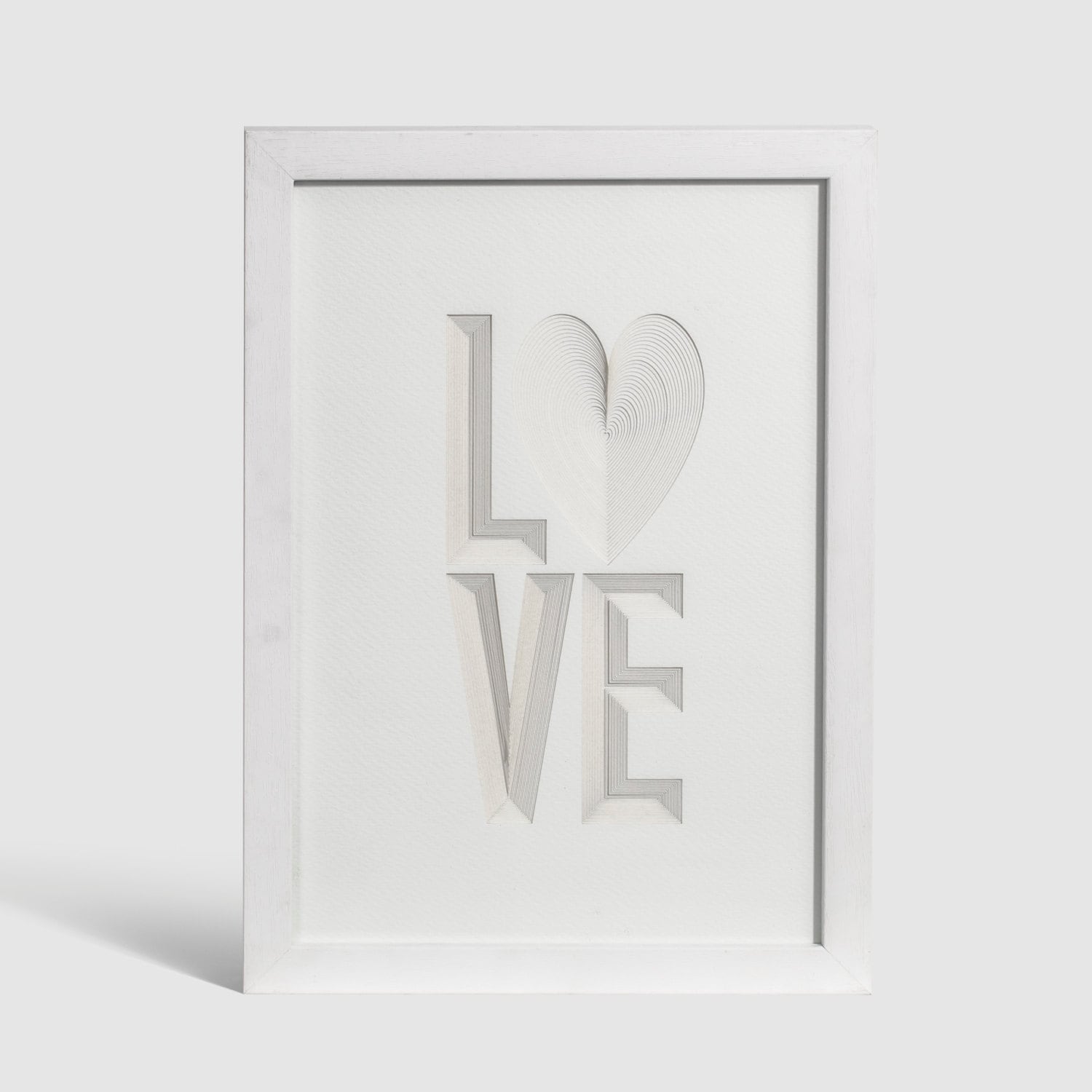 Typography art LOVE Paper Art IDEAL GIFTS A4 Frame