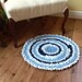 Rag Rug Blue 22.5 Crocheted Round Rag Rug Nursery Rug