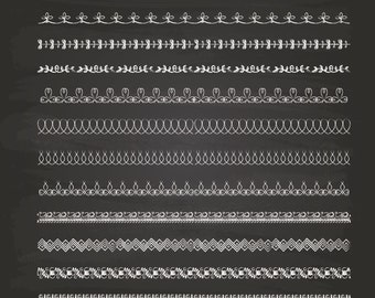 Chalk Border Clipart. Chalk Doodle Borders.