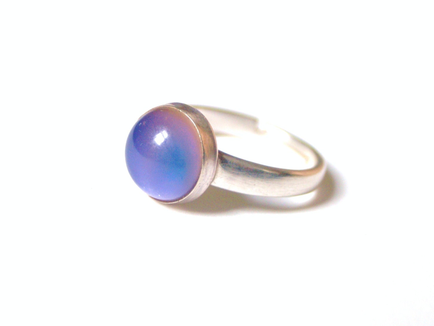 Adjustable Mood Ring Sterling Silver with Color Changing Mood