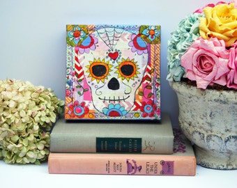 Day of the Dead Art | Skull Art | Mexican Art | Original canvas Art ...