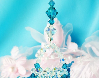 Swarovski Crystal Keychain Crystal Ball Key by CrystalBlueDesigns