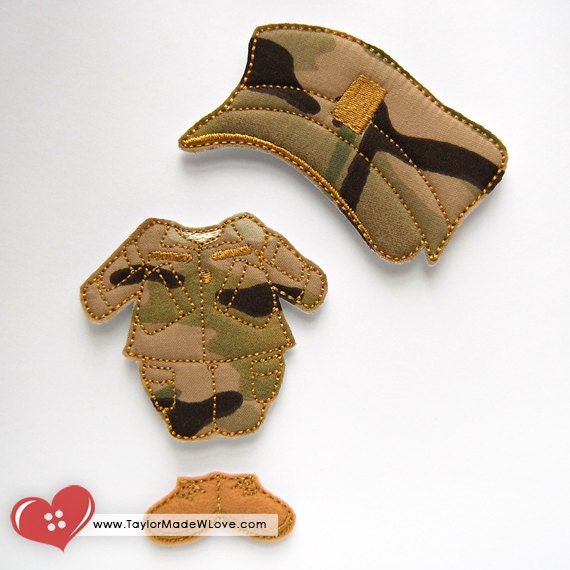 Military Combat Uniform Felt Paper Doll Outfit Digital Design File ...