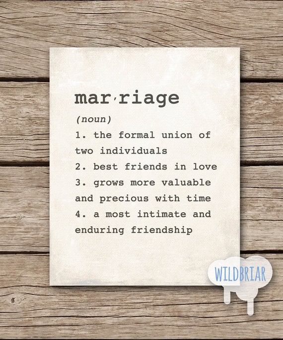 Printable Wall Art Marriage dictionary by WildbriarDesign on Etsy