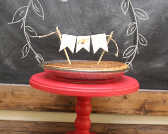 Round Wooden Cake Stand / 7.75 inches tall