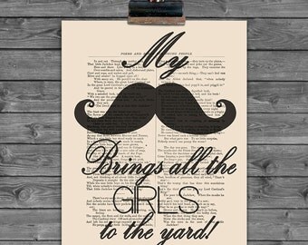 Popular items for mustache art print on Etsy
