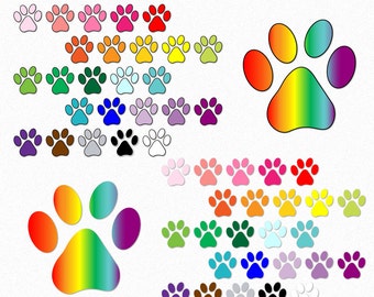 Paw print clipart | Etsy