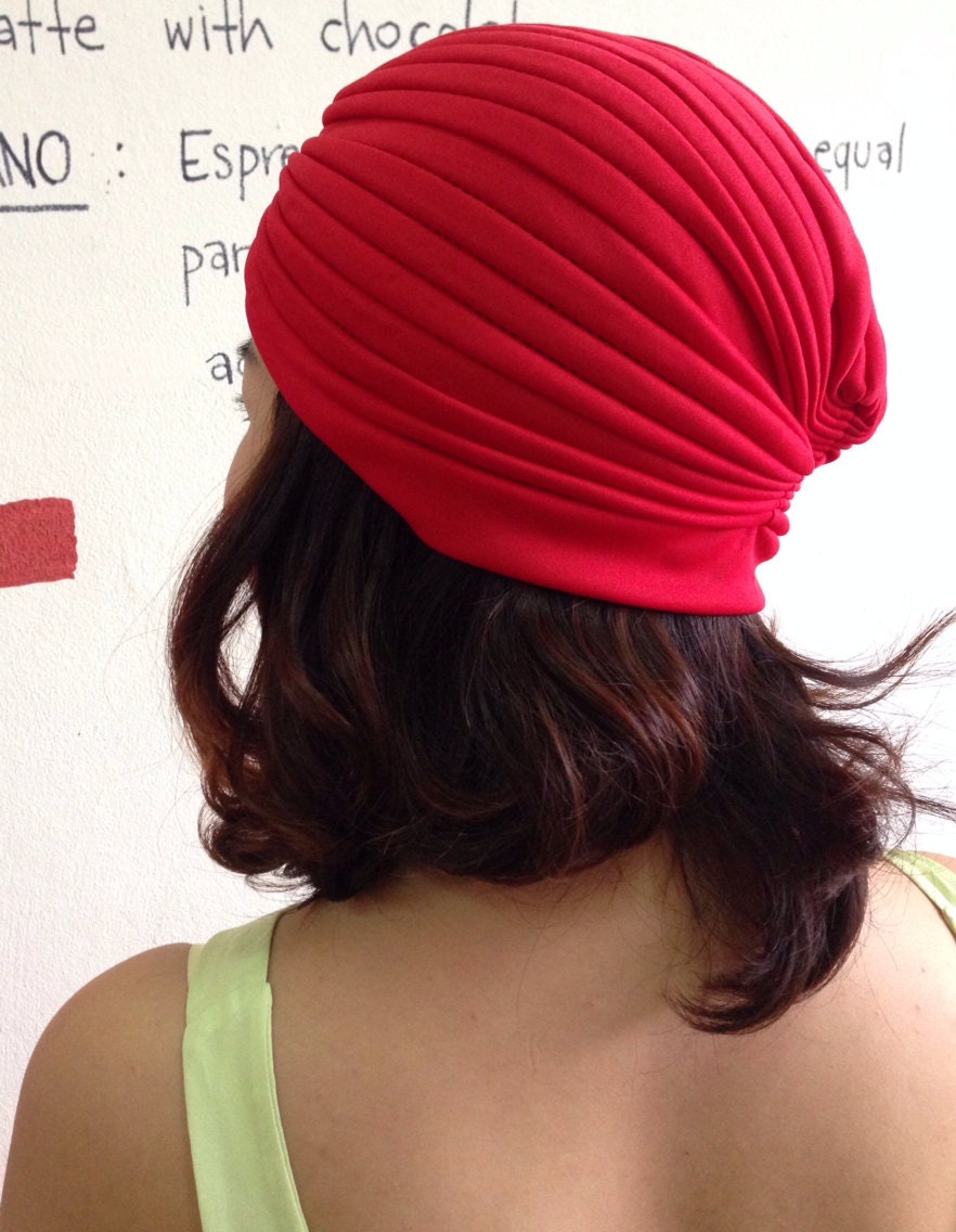 SALE Vintage 70s Style Red Turban Hat, Betmar Turban cap Indian Gypsy ...
