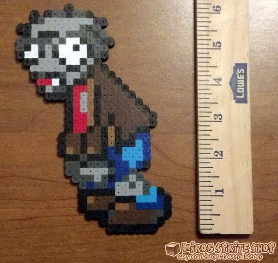Items similar to Plants Vs Zombies Zombie perler bead sprite on Etsy