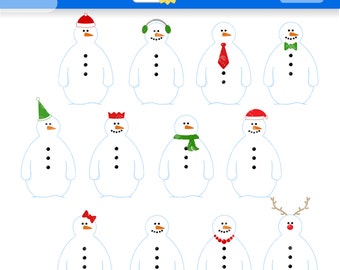 Clipart snowman | Etsy