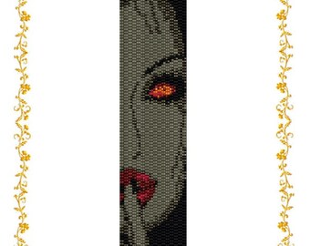 Beading pattern Bracelet "Vampire". Even count 2 drop peyote. Seed bead ...