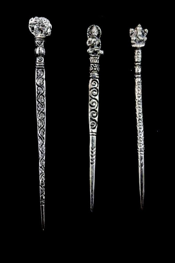 hair stickmetal hair stickVintage Silver Metalhair by avicraft