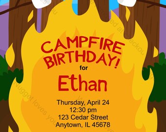 Campfire invitations | Etsy