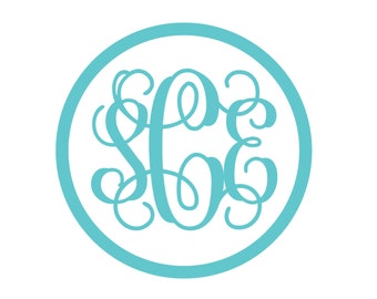 Monogram with border | Etsy