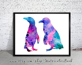 Peinture de pingouin | Etsy