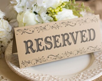 Reserved table tent | Etsy