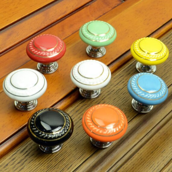 Colorful Knobs Dresser Handles Knobs Drawer Knobs Pulls Handles Ceramic ...