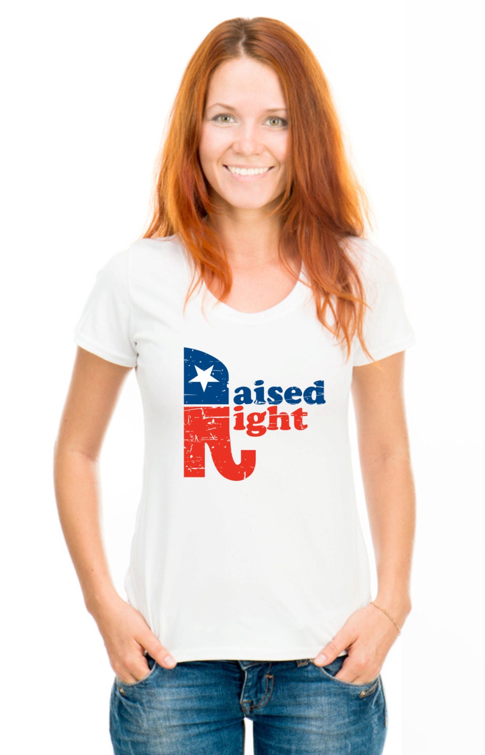 Raised Right Republican t-shirt election Birthday Gift For Men