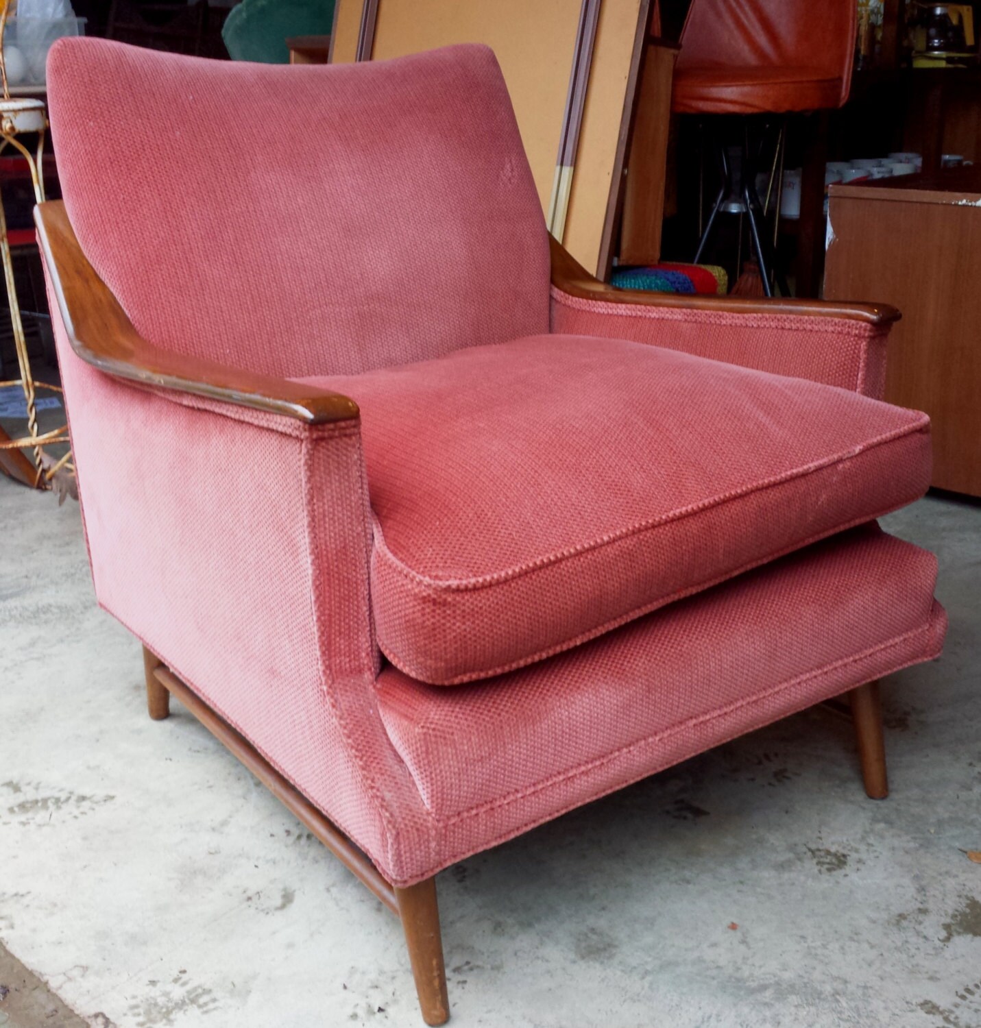 Mid Century Danish Modern Style Raspberry Colored Chair – Haute Juice
