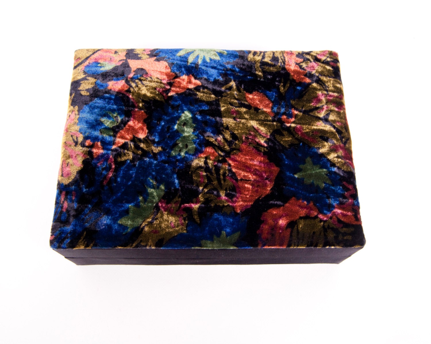 Vintage AVON Jewelry Box 1994 Velvet and Satin Covered Trinket Holder ...