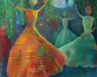 Moon Dance Print from Original Acrylic Painting Home Decor