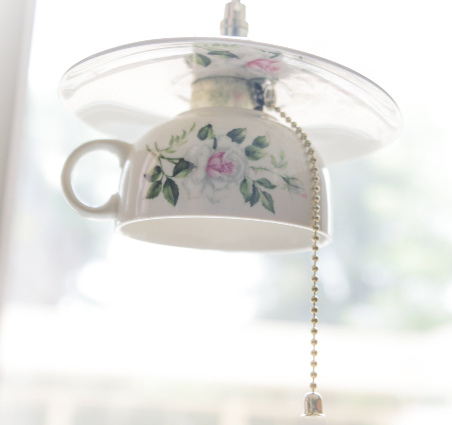 Tea Cup Lamp Hanging Lamp Upcycled Lamp by ScandinavianCrafts