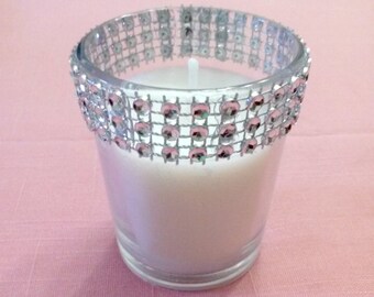 Wedding Votive Candles, Ivory or White Votive Candles with Silver ...