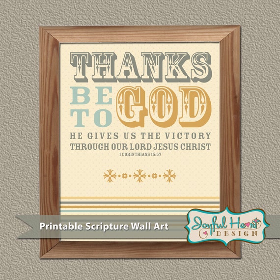 Items similar to Printable Thanksgiving Wall Art Bible Verse Decor ...