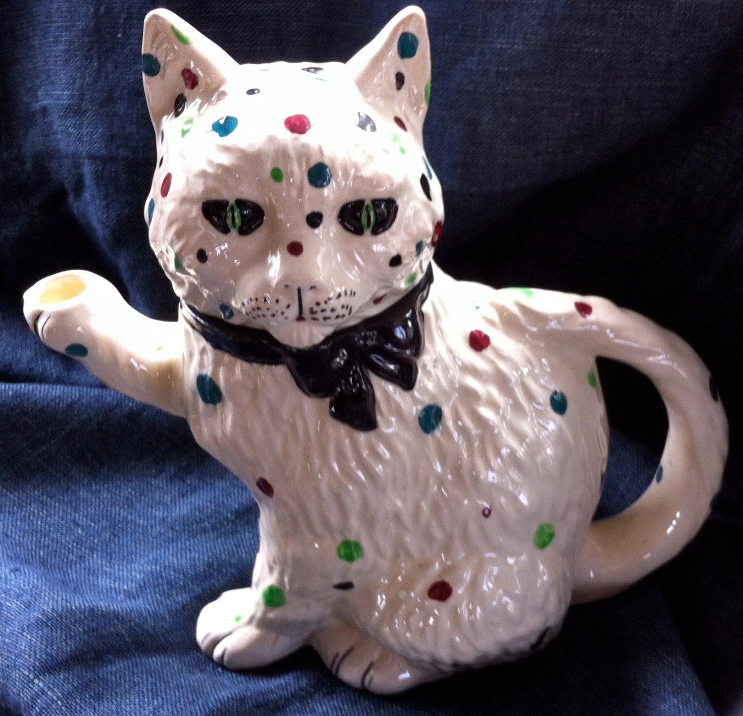 Dottie the Cat – Vintage – Polka Dot Cat Teapot – Shorter & Son Genuine ...