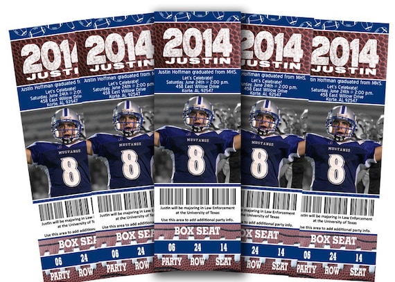 Football Theme Graduation Invitations