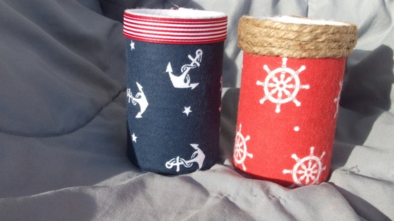 Items similar to Set of 2 Nautical THemed Pencil Holders Organizers ...